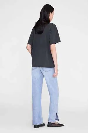 ANINE BING Cade Tee Melrose Stencil Graphic T-shirt - Washed Black