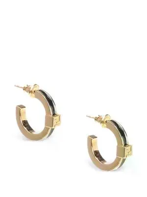 Fendi Ff Logo Hoop Earrings - Black