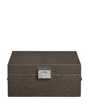 Montblanc Writing Instruments Collector Box In Ostrich-embossed Leather - Khaki