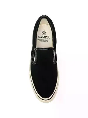 KAMIYA Contrast-trim Slip-on Sneakers - Black