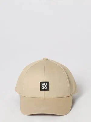 Hugo Cotton Baseball Cap With Applied Logo - Beige