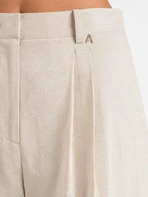 TWINSET Tailored Wide-leg Trousers - Nude