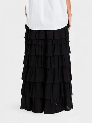TWINSET Ruffled Maxi Skirt - Black