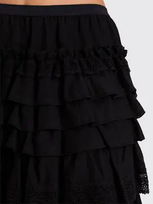 TWINSET Ruffled Maxi Skirt - Black