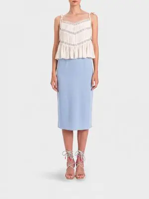 TWINSET Embellished Lace Trim Midi Dress