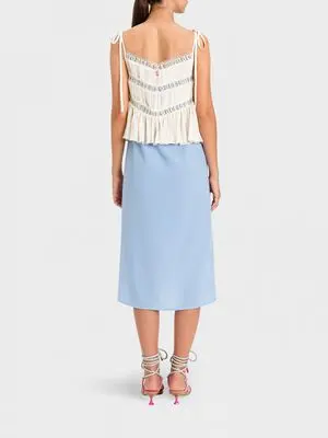 TWINSET Embellished Lace Trim Midi Dress