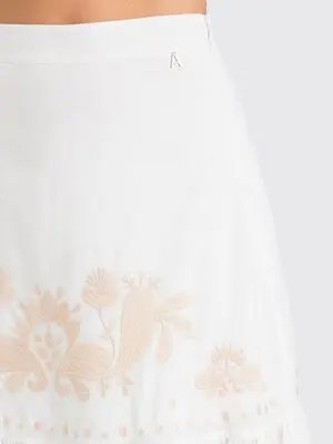 TWINSET Embroidered Tiered Midi Skirt