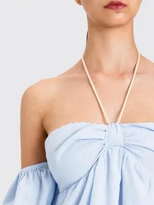 TWINSET Off-the-shoulder Embroidered Mini Dress