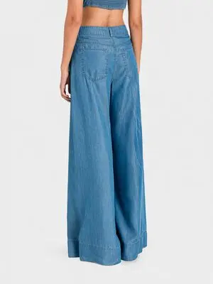TWINSET Wide-leg Lyocell Trousers With Mid-rise Waist