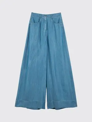 TWINSET Wide-leg Lyocell Trousers With Mid-rise Waist