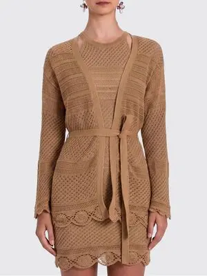TWINSET Cotton And Linen Blend Knit Cardigan - Brown
