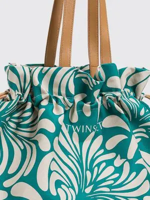 TWINSET Cotton Canvas Tote Bag With Floral Print