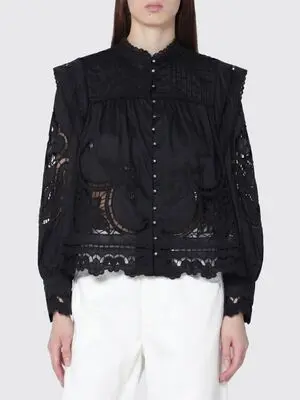 Farm Rio Cotton Richelieu Shirt With Macramé Inserts