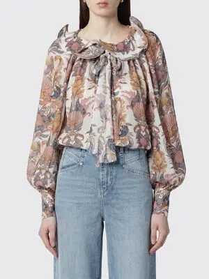 Farm Rio Printed Neck Tie Blouse