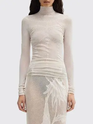 MARGHERITA MACCAPANI Second Skin Floral Pattern Turtleneck Top - White