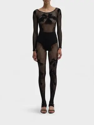MARGHERITA MACCAPANI Monogram Floral Mesh Catsuit