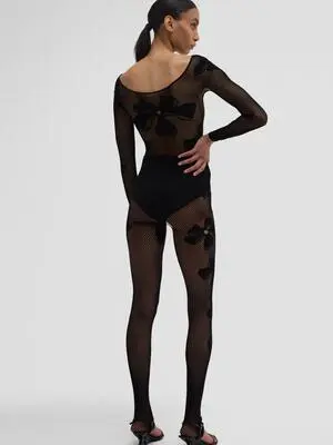 MARGHERITA MACCAPANI Monogram Floral Mesh Catsuit