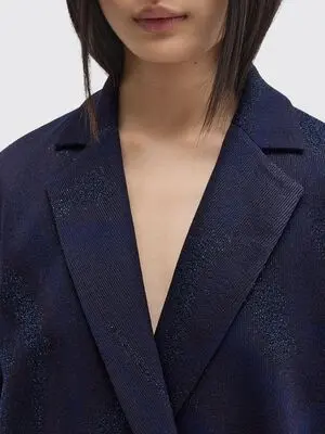 MARGHERITA MACCAPANI Double-breasted Blazer With Glitter Detail - Navy