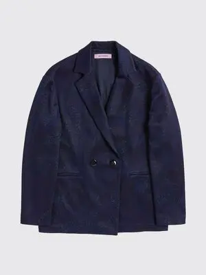 MARGHERITA MACCAPANI Double-breasted Blazer With Glitter Detail - Navy