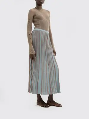 MARGHERITA MACCAPANI Pleated Viscose Blend Midi Skirt