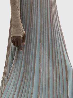 MARGHERITA MACCAPANI Pleated Viscose Blend Midi Skirt
