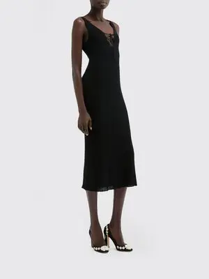 MARGHERITA MACCAPANI Ribbed Cotton Jersey Midi Dress - Black
