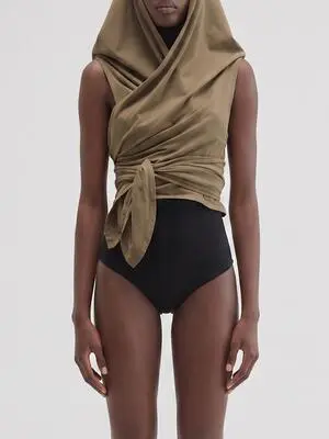 MARGHERITA MACCAPANI Cotton Hooded Top - Mud