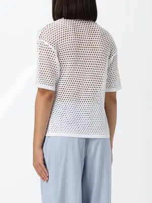 TWINSET Mesh Viscose Polo Shirt - White