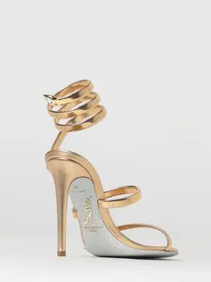 Rene Caovilla Strappy Spiral Heeled Sandal - Gold