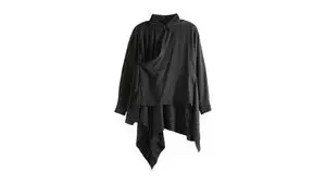 Yohji Yamamoto Yohji Yamamoto Asymmetrical Draped Blouse - Black
