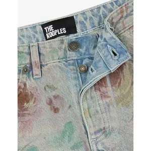 The Kooples Floral-print Straight-leg Mid-rise Jeans