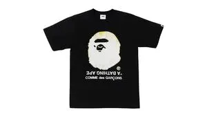 A BATHING APE X Comme Des Garcons Osaka Big Ape Head Tee Shirt - Black