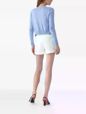 Carolina Herrera High-waisted Wide-leg Shorts With Gold-tone Button Detail