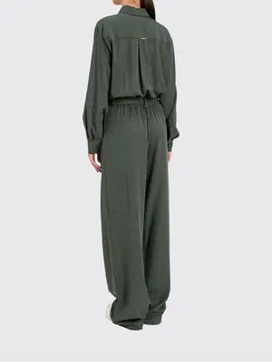 TWINSET Lyocell Twill Jumpsuit With Rhinestones