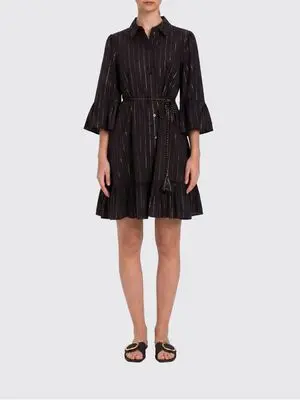 TWINSET U & B Striped Button-up Midi Dress