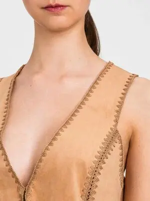 TWINSET Cropped V-neck Waistcoat - Hazel