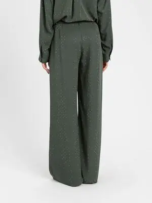 TWINSET Palazzo Trousers In Lyocell With Rhinestone Embellishments