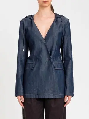 TWINSET Cotton Double-breasted Blazer With Hood