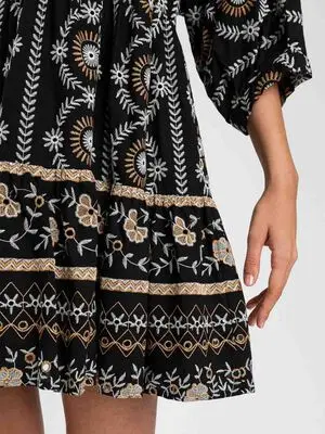 TWINSET U & B Embroidered V-neck Mini Dress