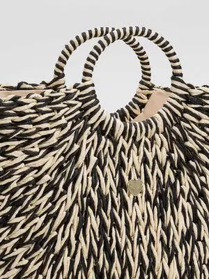 TWINSET Woven Raffia Bag With Abstract Pattern