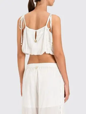 TWINSET U & B Cropped Top With Lace Trim