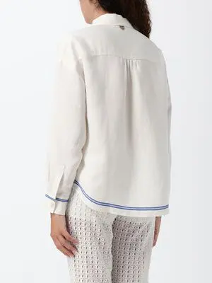 TWINSET Linen Blend Embroidered Shirt