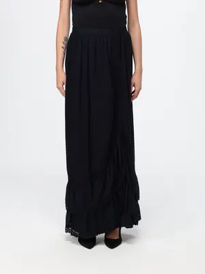 TWINSET U & B Lace Tiered Maxi Skirt - Black