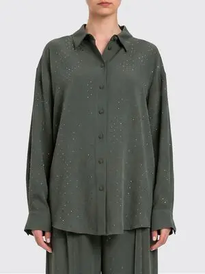 TWINSET Lyocell Shirt With Rhinestone Embellishments