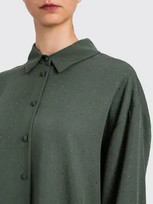 TWINSET Lyocell Shirt With Rhinestone Embellishments