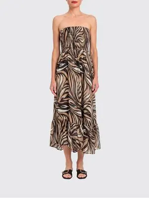 TWINSET U & B Printed Strapless Midi Dress - Multicolor