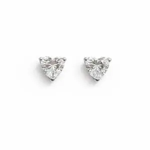 PEARL CODE Sweetheart Cubic Zirconia Stud Earrings - Silver
