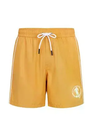 BIKKEMBERGS Side-stripe Logo Swim Shorts - Yellow