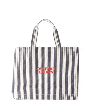 Orlebar Brown Striped Cotton Tote Bag - Blue