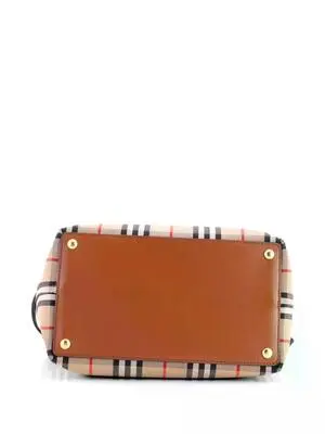 Burberry Vintage Check Canvas Small Tote Bag With Studs